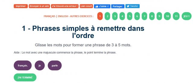 Remettre des phrases dans l'ordre - École La Vallée