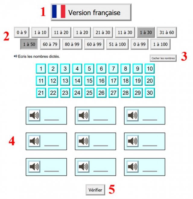 Dictées de nombres - École La Vallée